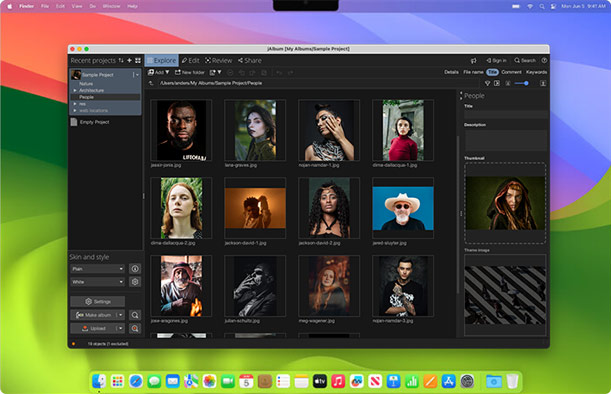 Flexible photo album software